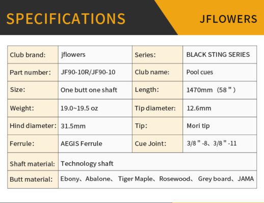 Jf90-10 - JFlowers Cues & Cases