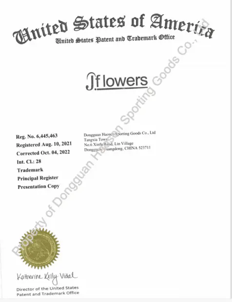 Ownership - JFlowers Trademark Rights