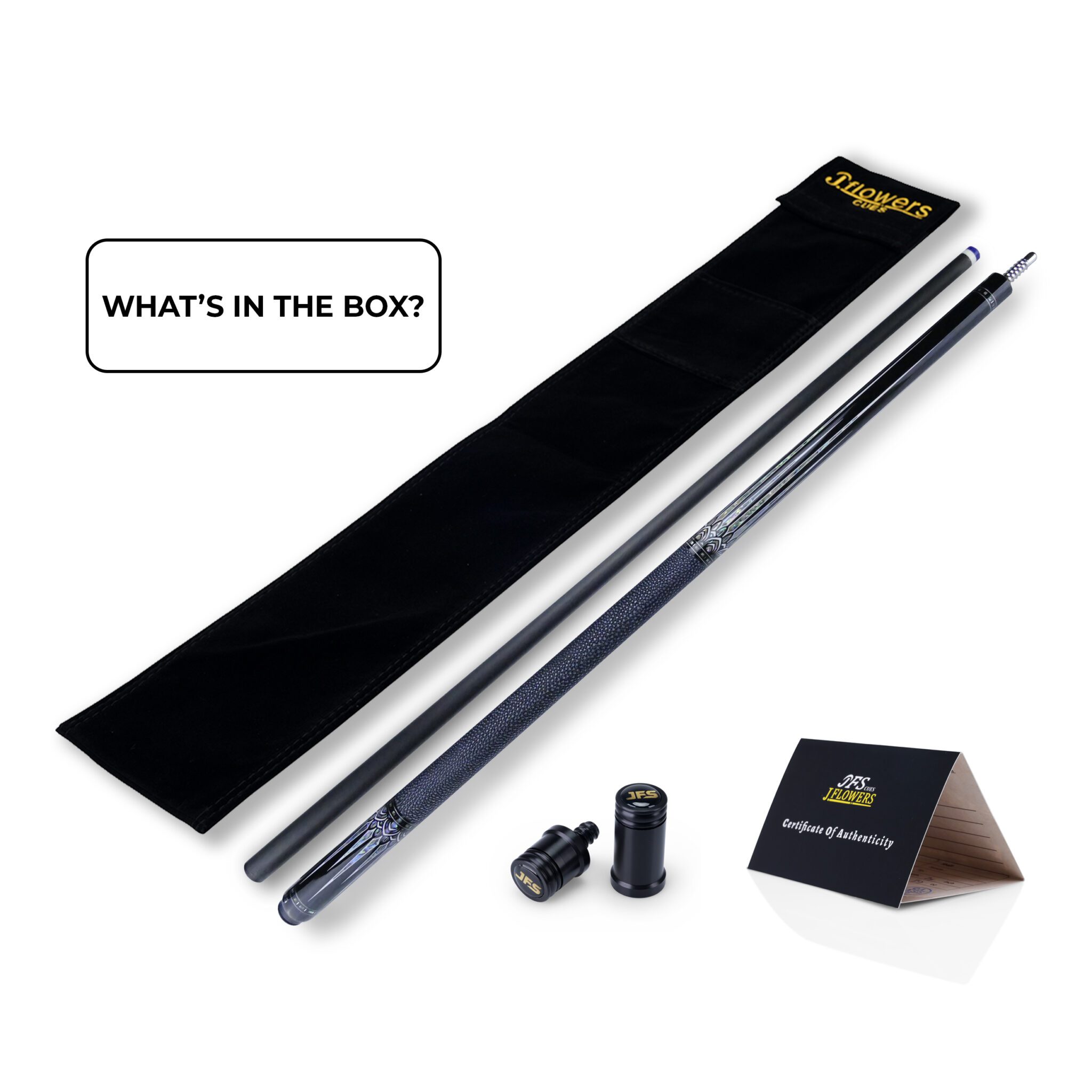 The Jf20-23 Pool Cue from JFlowers Cues & Cases has a unique design